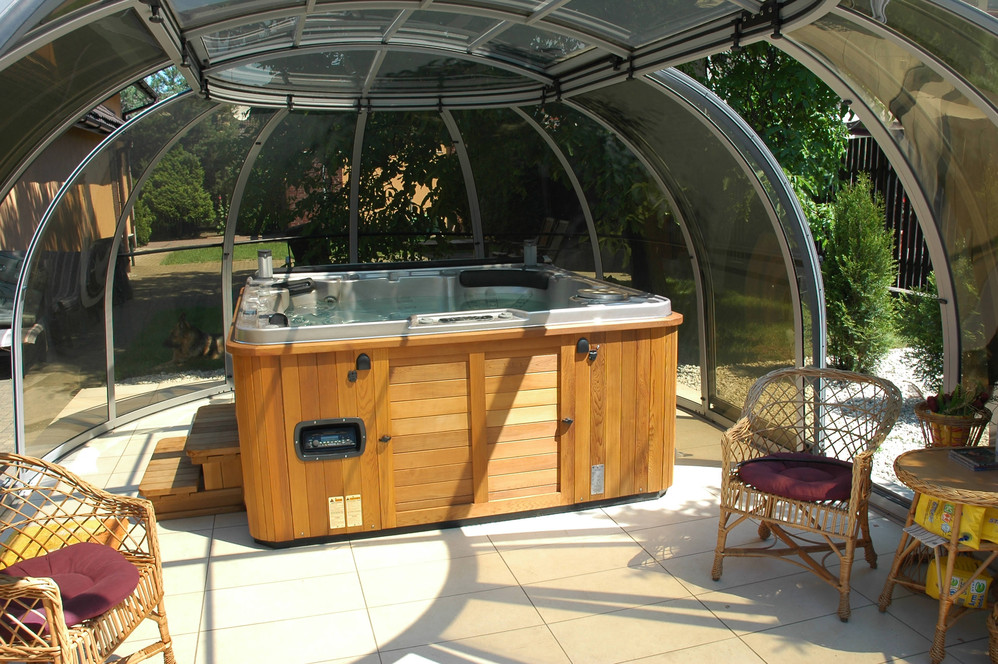 Hot tub enclosure Spa Sunhouse galleries - retractable hot tub ...