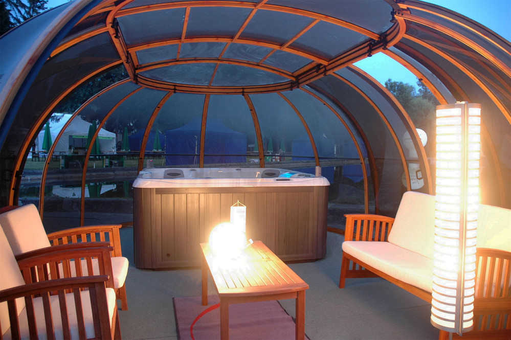 Hot tub enclosure Spa Sunhouse galleries - retractable hot tub ...