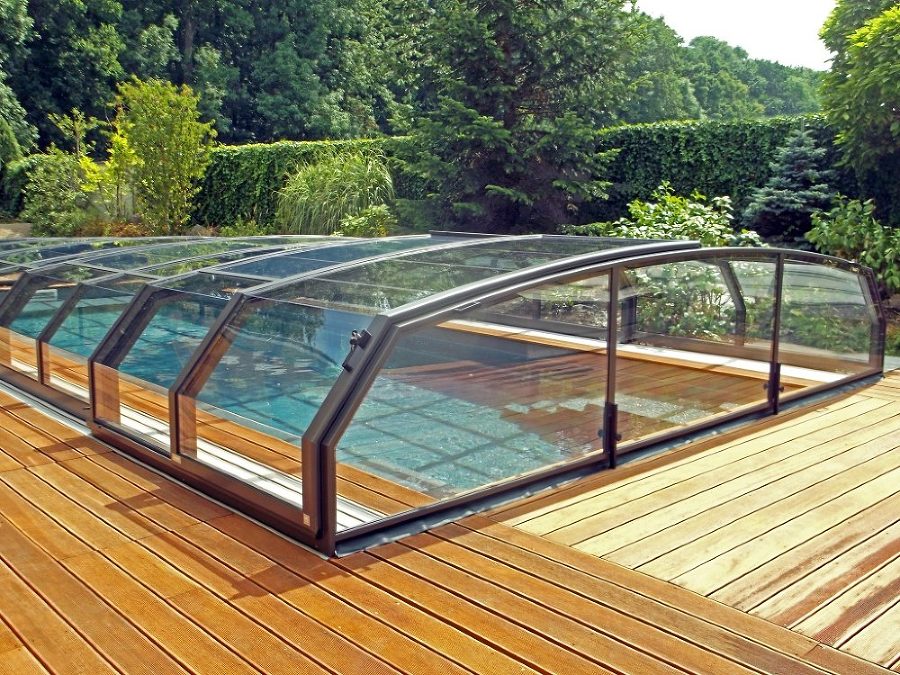 Pool enclosure Oceanic Low - retractable pool cover | SPA International ...