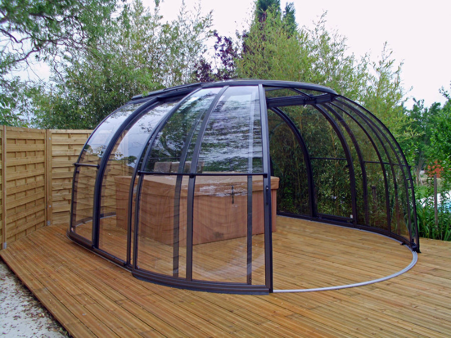 Hot tub enclosure Spa Sunhouse galleries - retractable hot tub ...
