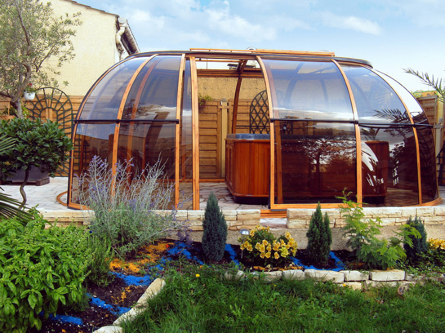 Hot tub enclosure Spa Sunhouse galleries - retractable hot tub ...