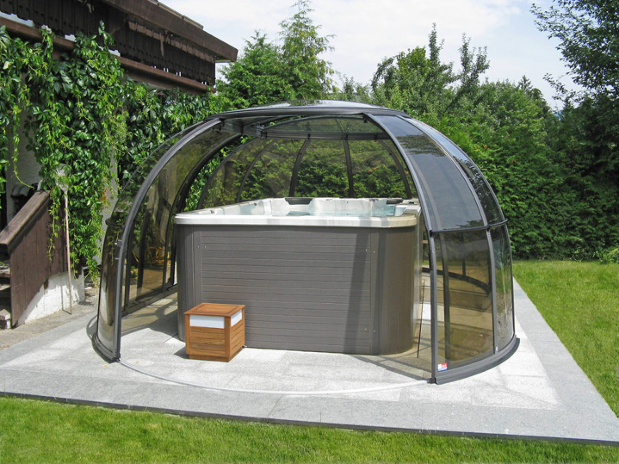 Hot tub enclosure Spa Sunhouse galleries - retractable hot tub ...