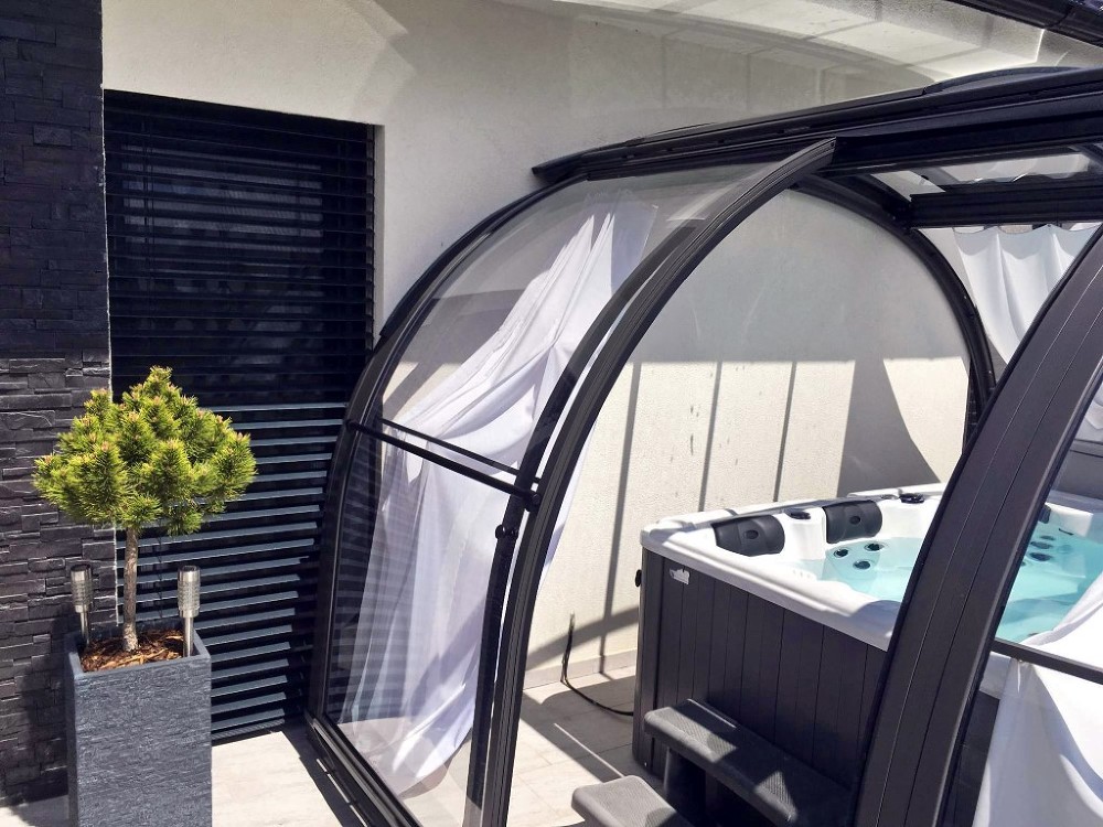 Photo gallery of spa pool enclosure Oasis- retractable hot tub ...