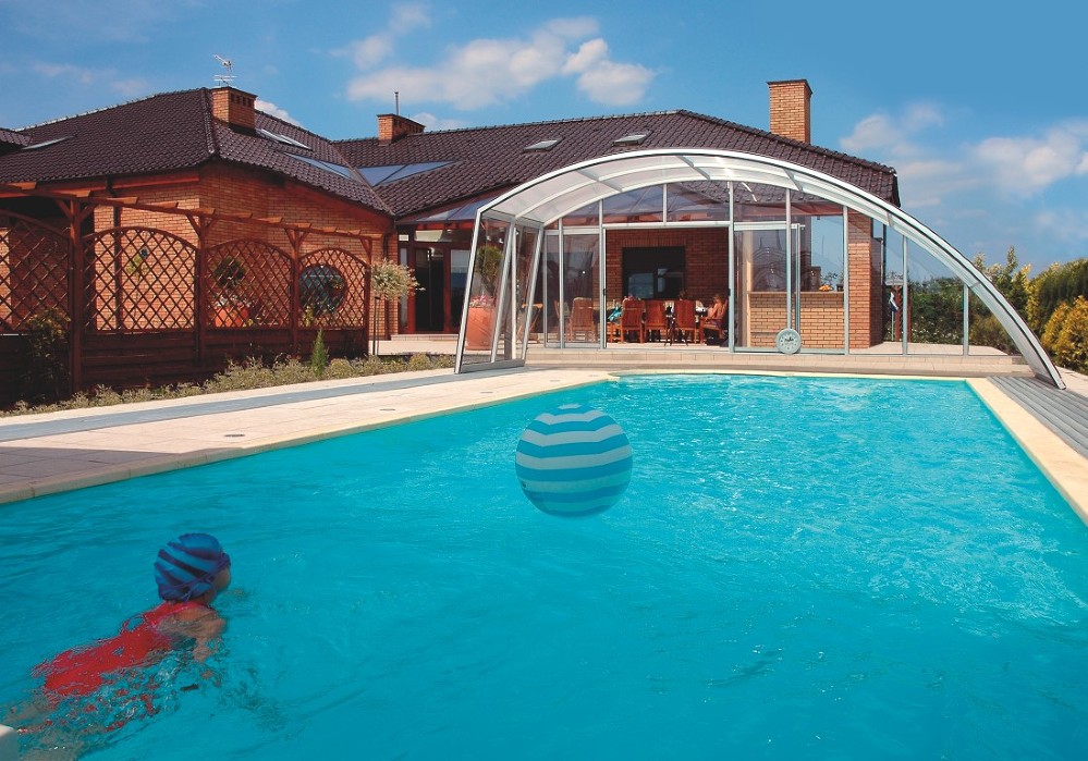 Photo galleryy of Pool enclosure Ravena - retractable pool cover ...