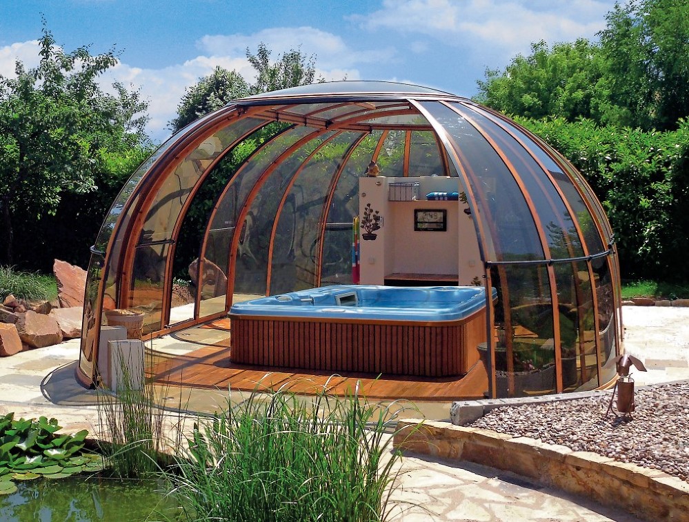 Photo gallery of Spa pool enclosure Spa Sunhouse - retractable hot tub ...