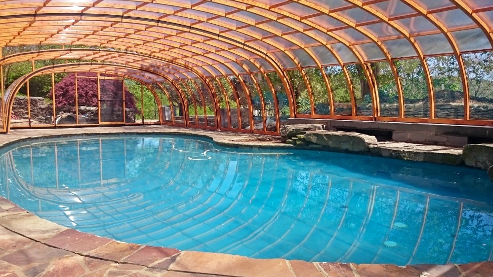 Pool enclosure Laguna NEO - retractable pool cover | Poolenclosures.co.nz