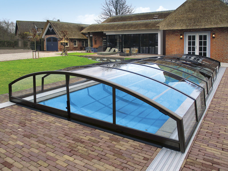 Photo gallery of Pool enclosure Imperia NEO light - retractable pool ...