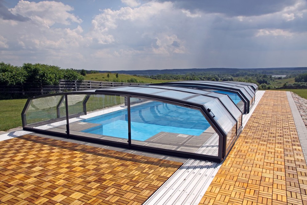 Photo gallery of Pool enclosure Oceanic Low - retractable pool cover ...