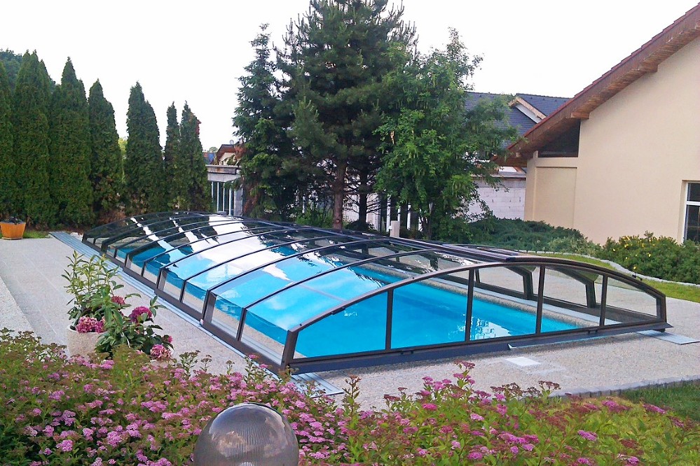 Photo gallery of Pool enclosure Imperia NEO light - retractable pool ...