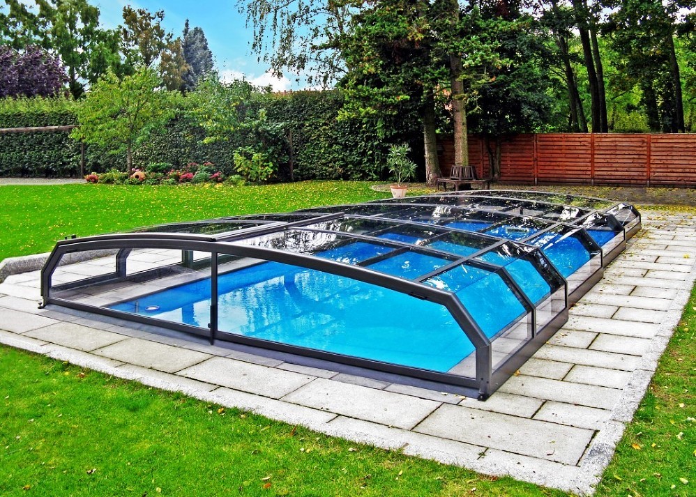 Photo gallery of Pool enclosure Riviera - retractable pool cover ...