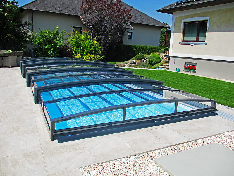 Photo gallery of Pool enclosure Viva - retractable pool cover ...