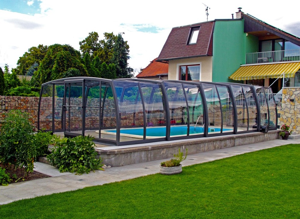 Photo gallery of Pool enclosure Omega - retractable pool cover ...