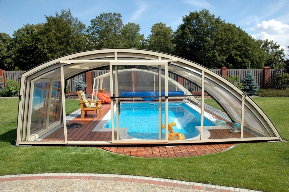Photo galleryy of Pool enclosure Ravena - retractable pool cover ...