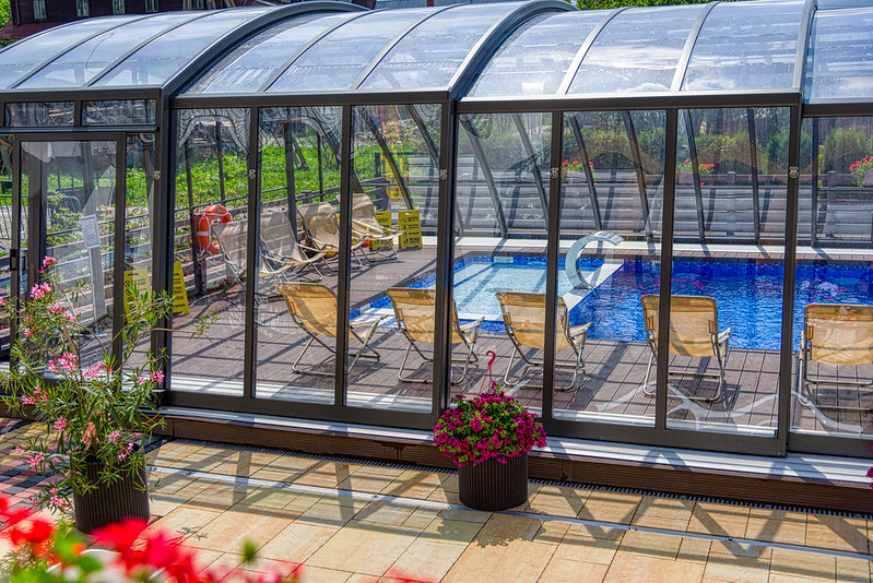 Photo galleryy of Pool enclosure Ravena - retractable pool cover ...