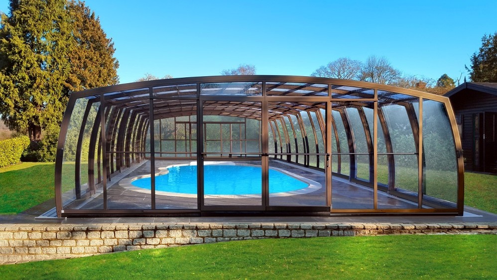 Photo gallery of Pool enclosure Omega - retractable pool cover ...
