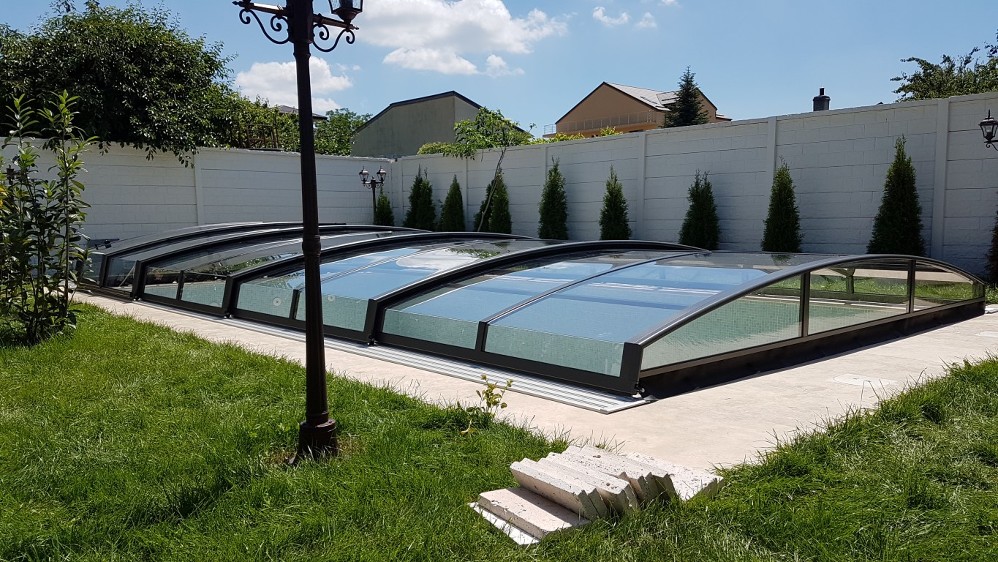 Galeria acoperire de piscina AZURE Angle | Alukov.ro