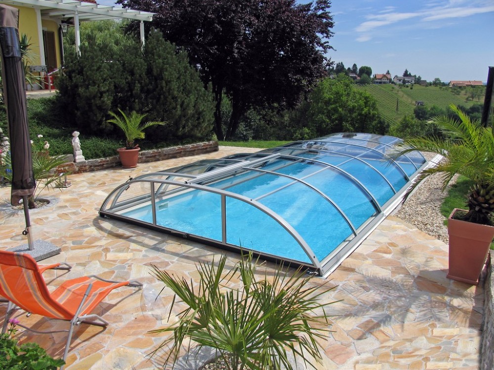 Galeria acoperire de piscina AZURE Flat Compact | Alukov.ro