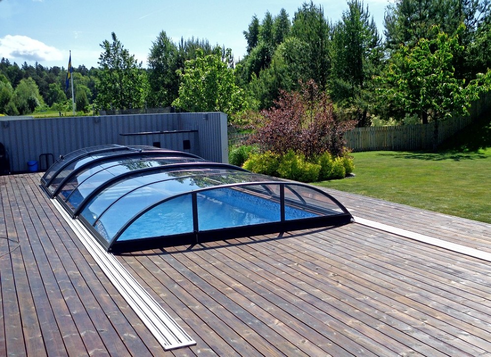 Galeria acoperire de piscina AZURE Flat Compact | Alukov.ro