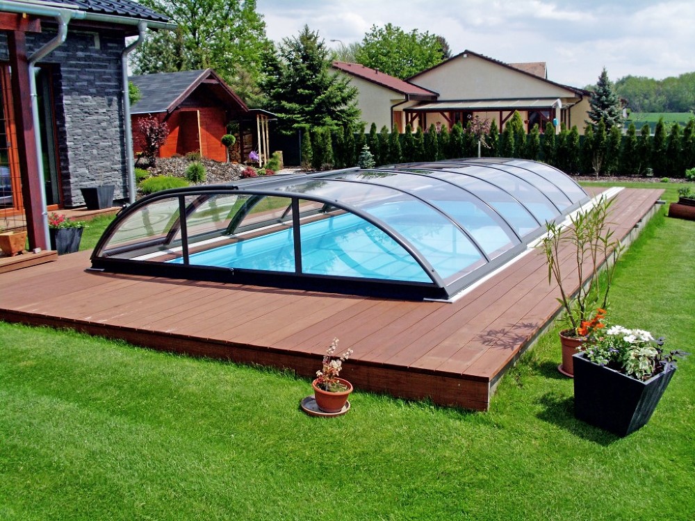 Galeria acoperire de piscina AZURE Flat Compact | Alukov.ro
