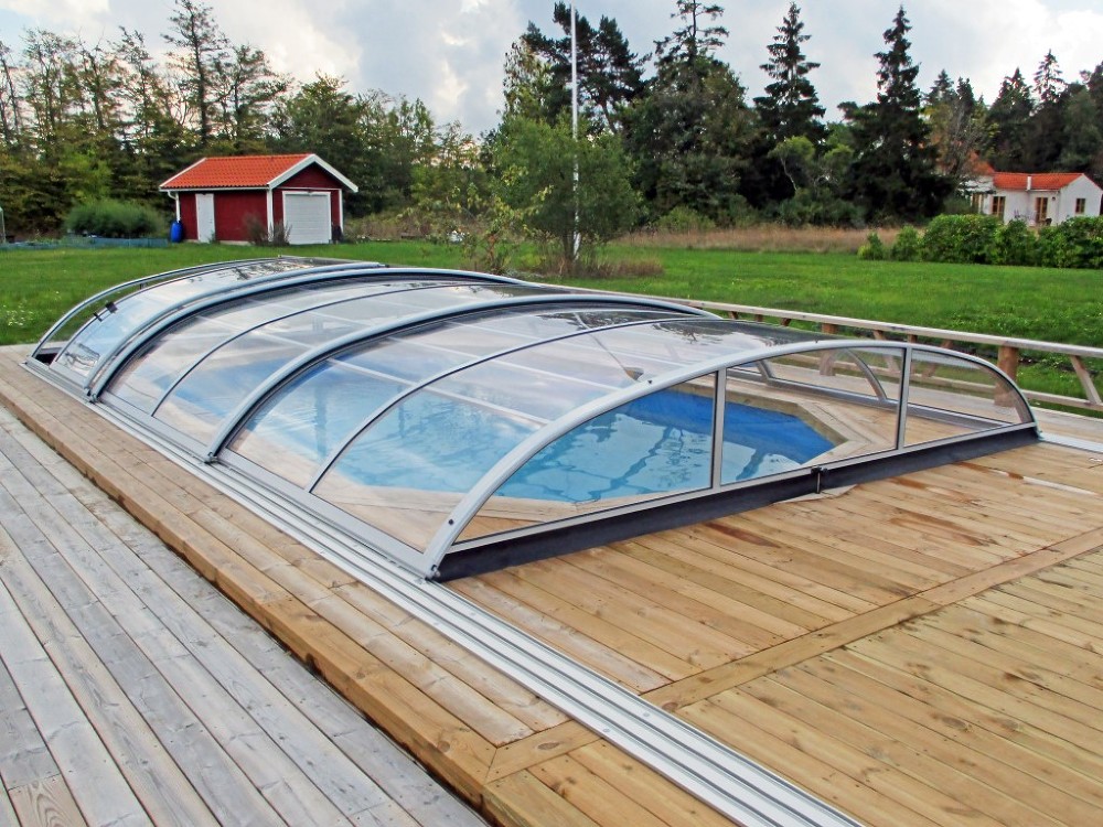 Galeria acoperire de piscina AZURE Flat Compact | Alukov.ro