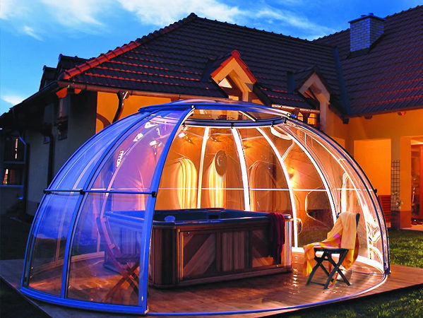 Retractable hot tub enclosure Spa Dome Orlando | sunrooms-enclosures.com