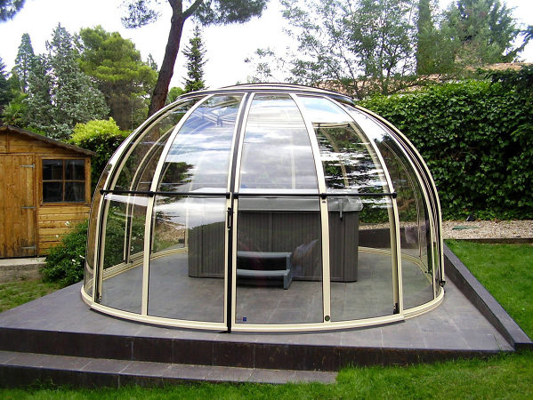 Retractable hot tub enclosure Spa Suhnouse | sunrooms-enclosures.com
